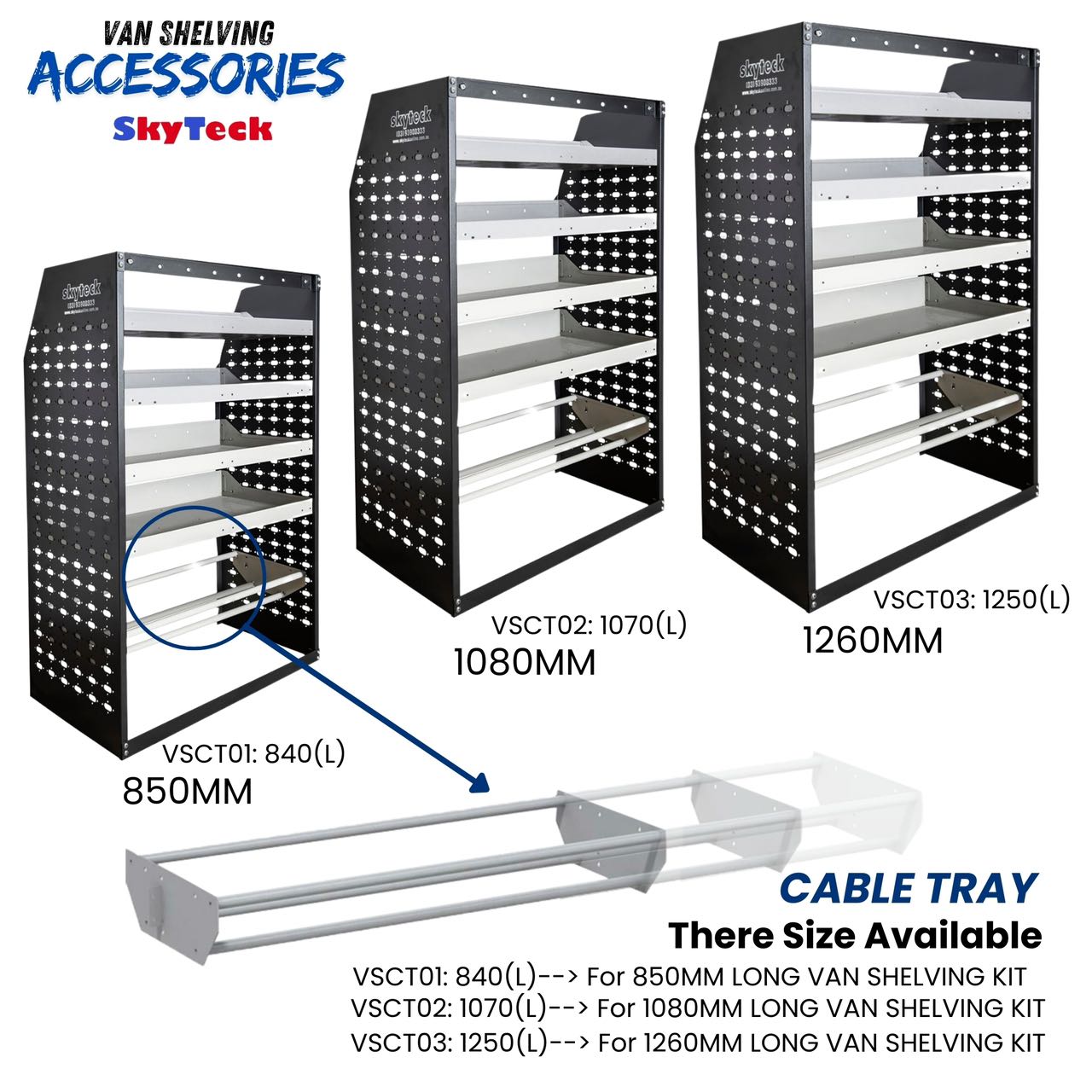 Cable Tray for van shelving,Model:VSCT01 - skytecksolutions.com